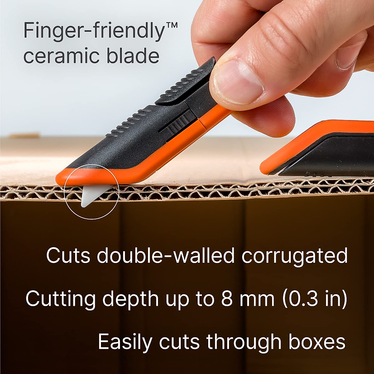 Slice - 10400 Box Cutter, 3 Position Manual Button with Ceramic Blade, Locking blade