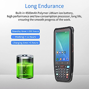 Pda Terminal,HXBER Handheld POS Android 10.0 PDA Terminal 1D/2D/QR Barcode Scanner Support 2/3/4G WiFi BT Communication with 4.0 Inch Touchscreen for Supermarket Restaurant Warehouse Retail Inventory