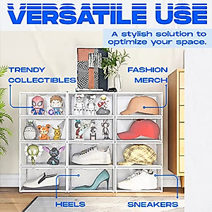Shoe Boxes Clear Plastic Stackable, Clear Shoe Boxes Stackable, Shoe Organizer for Closet Shoe Storage Boxes, Shoe Box Sneaker Storage, Plastic Shoe Boxes With Lids, Shoe Display Case Shoe Containers
