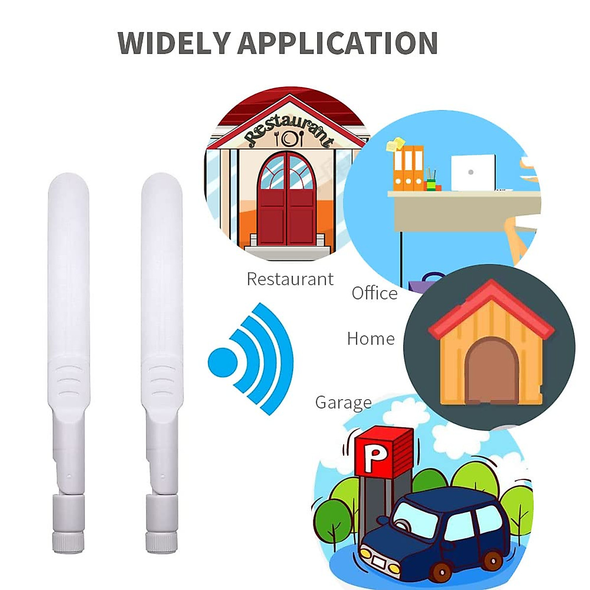 CORONIR Dual Band WiFi 2.4GHz 5GHz 5.8GHz 9dBi MIMO RP-SMA Male Antenna for WiFi Router Wireless Network Card USB Adapter Security IP Camera Video Surveillance Monitor-4Pack