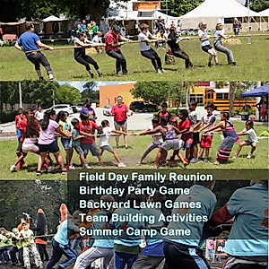 35Ft Tug of War Rope Field Day Family Reunion Tug Rope Natural Cotton Tug of War Rope for Kids and Adults, Summer Campe, Yard Games, Outdoor Camping Picnic Games, Team Building