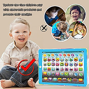 Wenbeier Kids Tablet Learning Pad Toddler Tablet with ABC Word Song Music Number Electronic Interactive Toy for Educational Preschool Boys & Girls 3-8 Years Old