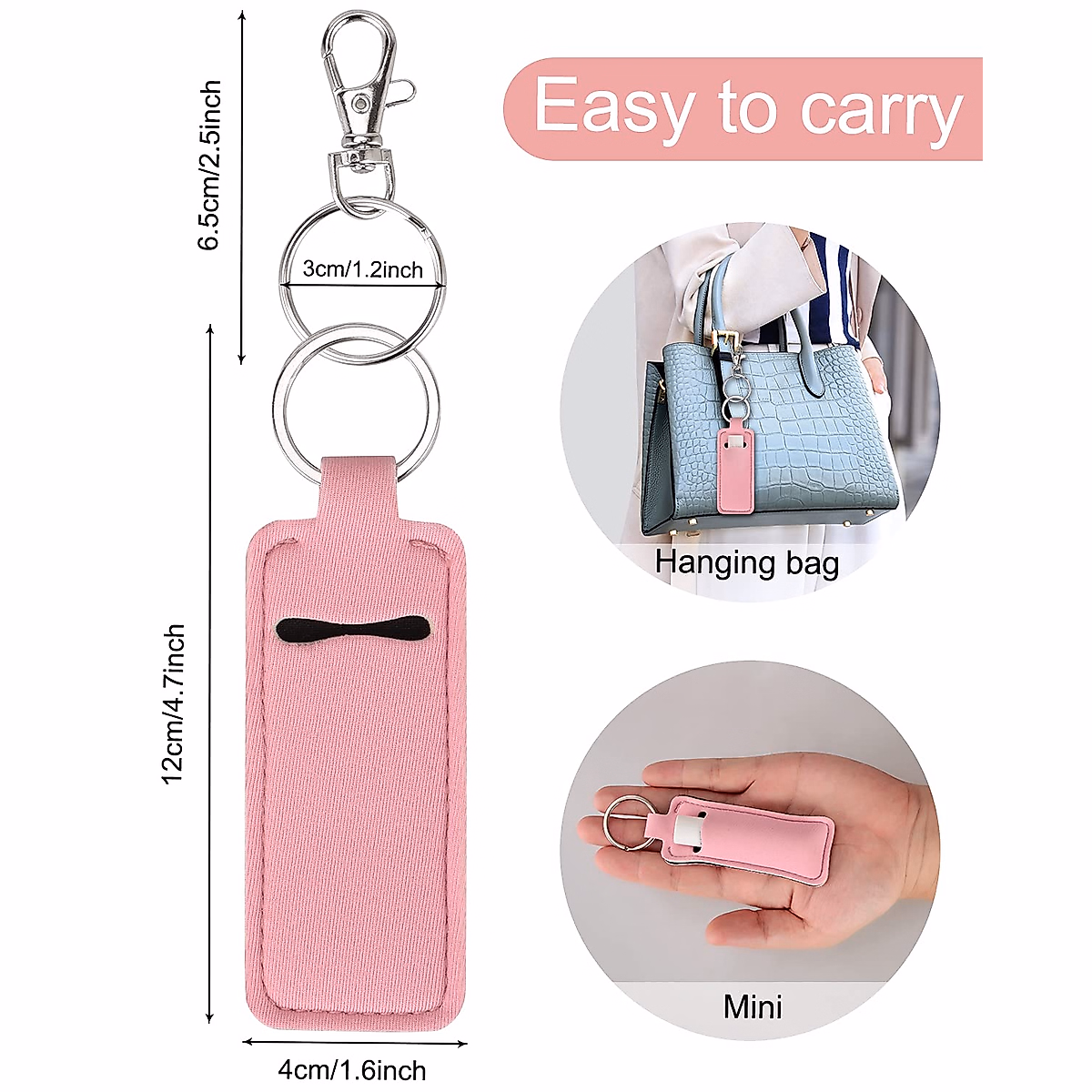 Meiiy Lip Balm Sleeve Pouch Chapstick Holder With Clip Lipstick Lip Gloss Holder Stocking Stuffers Gift for Women (5pcs)