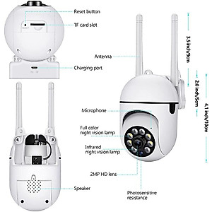 KUNTLEY Outdoor Security Cameras, 2.4GHz & 5G WiFi Cameras for Home Security, 1080P Dome Surveillance Cameras 360° View,2-Way Audio, Security Camera with Motion Detection (2PC)