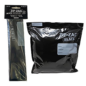 Zip-Zag BLACK 10 Half Pound Bags - Airtight Bags, Resealable, Reusable, Anti-Puncture, Washable, Food Safe, Treated for no Static, for Dry Herbs and Spices
