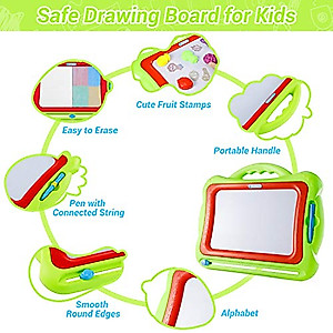 Geekper 16 Inch Magnetic Drawing Board with 5 Stamps, Erasable Writing Painting Drawing Sketch Pad, Toddler Toys for 3+Year Old Girls & Boys