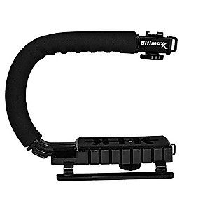 Ultimaxx Stabilizing Handheld Stabilizer Handle Grip with Accessory Mount for Camera, Camcorder, DSLR, DV Video; Compatible for Canon, Nikon, Sony, Panasonic, Pentax, and Olympus Camcorders