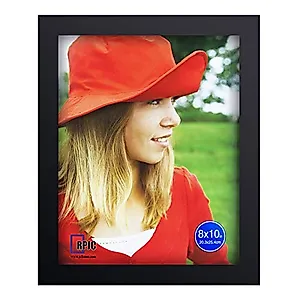 RPJC 8x10 inch Picture Frame Made of Solid Wood High Definition Glass for Table Top Display and Wall Mounting Black