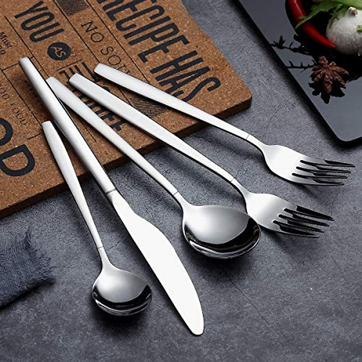 Berglander Flatware Set 40 Pieces, Stainless Steel Flatware Set, Silverware Set Service For 8