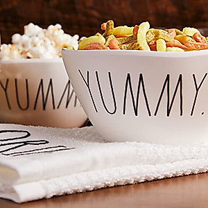 Rae Dunn Melamine Bowl Sets - Durable Dishwasher Safe Dinner/Cereal Bowls Set of 6 (6 inch) Bowl Set for Soup, Cereal, Pasta, Salads