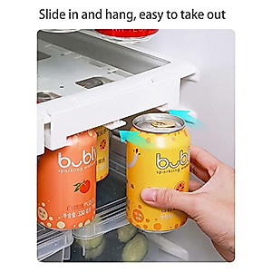 Hanging Soda Can Organizer for Refrigerator, Adjustable Fridge Drink Organizer Suspended Soda Organizer for Refrigerator Canned Food Beer Drink Cans Storage Rack, Hold Up to 8 Cans