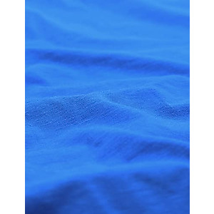 CRZ YOGA Pima Cotton Long Sleeve Workout Shirts for Women Loose Cropped Tops Athletic Sports T-Shirt Strong Blue Small