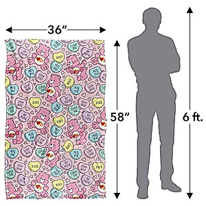 Care Bears Blanket, 36"x58" Love a Lot Bear Hearts Silky Touch Super Soft Throw Blanket