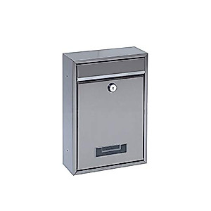TENAGE Wall-Mount Mailboxes Mailbox Outdoor Wall Mount Security Locking Mailbox Letter Box for Home Garden Decoration Letter Newspaper Magazine Post Box (Color : Silver)