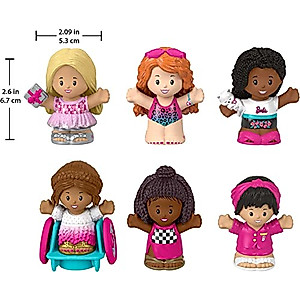 Fisher-Price Little People Barbie Toddler Toys Figure 6 Pack For Preschool Pretend Play Ages 18+ Months