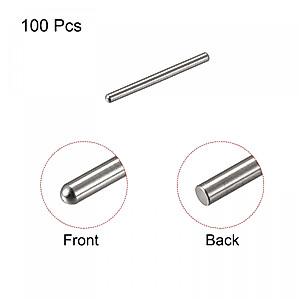 uxcell 1.2x10mm Dowel Pins, 100pcs 304 Stainless Steel Round Head Flat Chamfered End Dowel Pin Bunk Bed Pins Shelf Pegs Support Shelves Fasten Elements