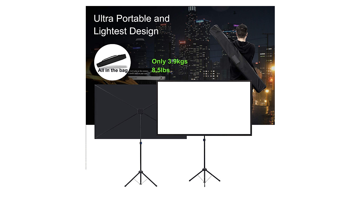 80 Inch Portable Projector Screen with Stand | Outdoor Movie