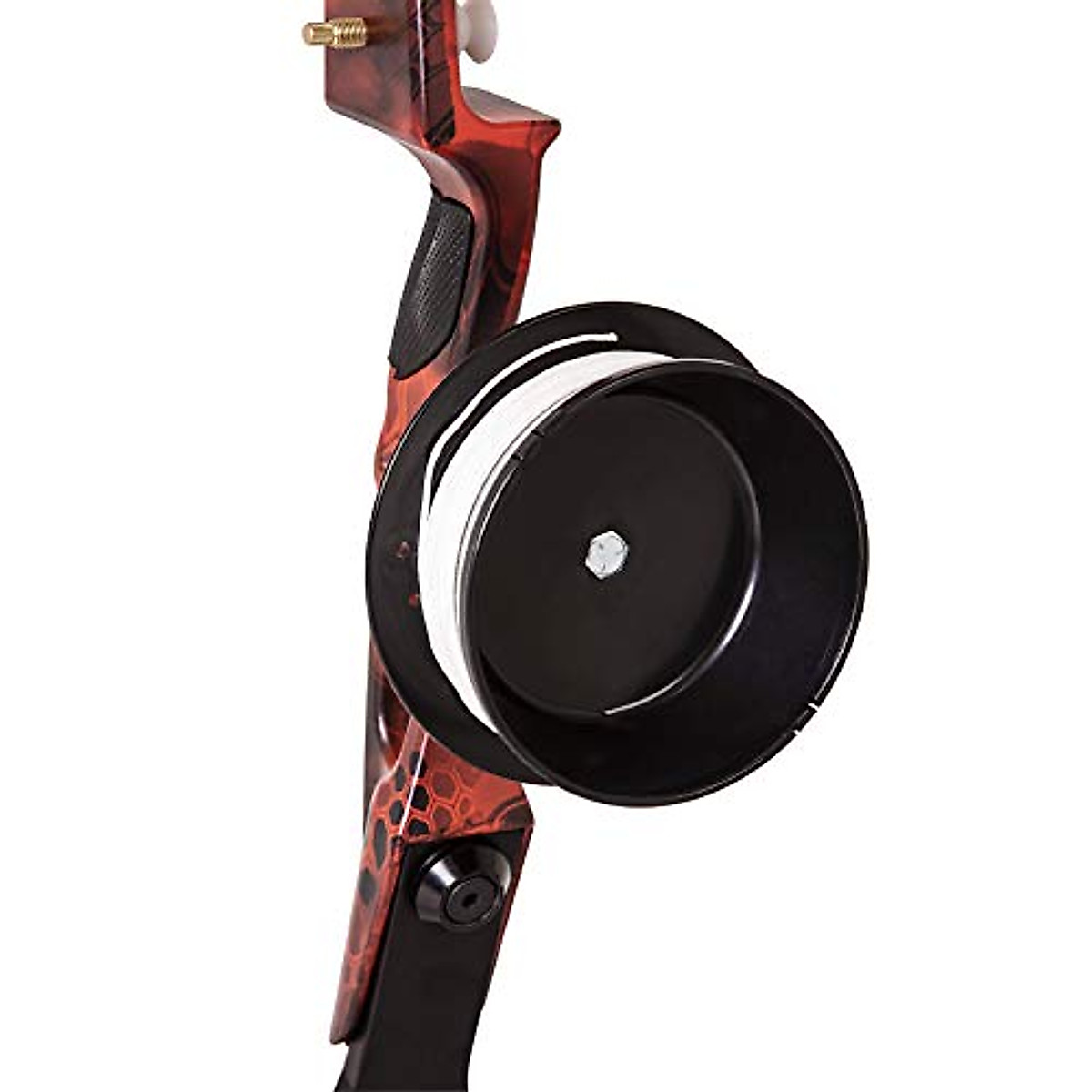 Cajun Bowfishing Fish Stick Bowfishing Bow Package with Drum Reel, Roller Rest, and Piranha Point Arrow, Right Hand, Red