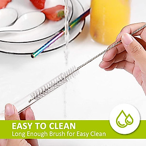 Bubbola Reusable Straws Compatible for Stanley Cup Straw 40 oz Replacement, Adventure Travel Tumbler Straws with Cleaning Brush, 12 inch Extra Long Tritan Plastic Straws for 40 oz