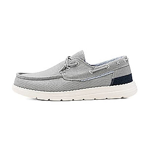 Bruno Marc Men's SBLS223M Slip-on Canvas Loafers Casual Boat Shoes, Grey, Size 12