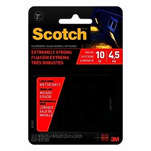 Scotch Rfd7021 1" X 1" Black Extreme Fasteners 12 Count