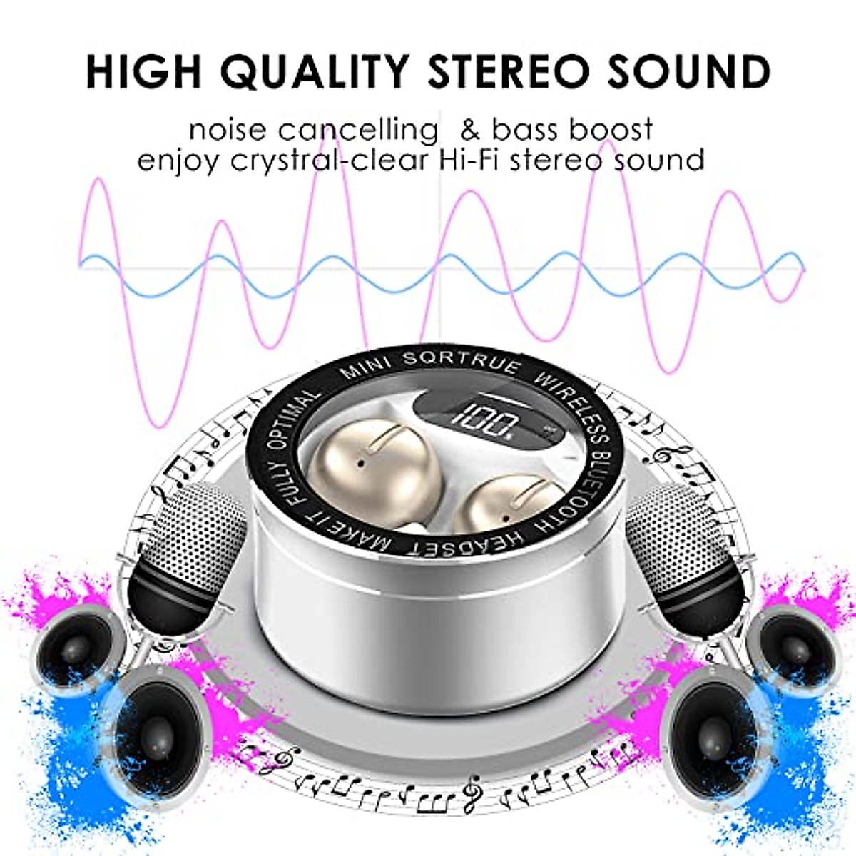 Xmenha Smallest Invisible Earbuds Wireless Bluetooth Secret Hidden Headphones for Work Small Tiny Ear Buds for Sleeping Music Comfort Mini Sleep Earbuds for Side Sleepers-Beige