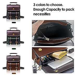Little Bee Mini Backpack Faux Leather Women Backpack Purse Convertible Handbag Fashion Crossbodybag Girl Cute Preppy Bookbag, Brown