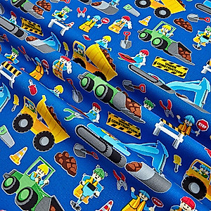 Timeless Treasures Construction Zone Royal, Fabric by the Yard