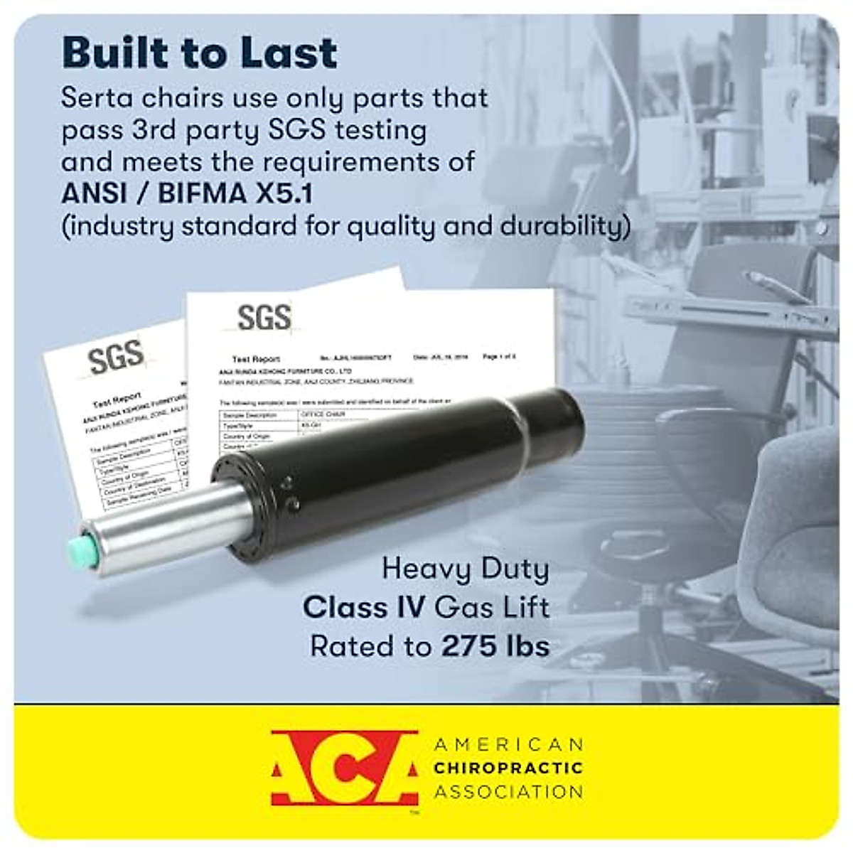 Serta Leighton Home Office Memory Foam, Height-Adjustable Desk Accent Chair with Chrome-Finished Stainless-Steel Base, 27.25D x 24W x 35.75H in, Dark Gray