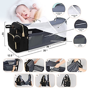 WOOMADA Baby Diaper Bag Backpack with Changing Station & Organizing Pouches for Baby Girl (pink2)