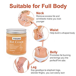 Hot Cream, Fat Burning Cream for Tummy, Abdomen, Belly, Legs, Arms, Buttocks and Waist, 8.8oz