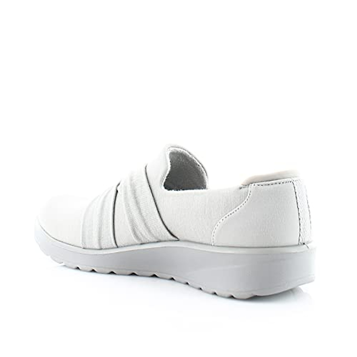 BZees Women's Glimmer Slip-Ons Loafer, Silver Smoke Shimmer, 9 Wide