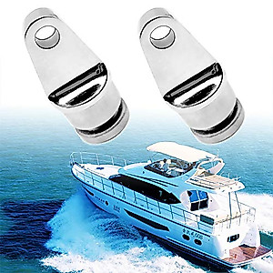 Amadget 2PCS Stainless Steel Boat Bimini Top Fitting Round Inside Eye End Hardware for O.D. 7/8”Tube