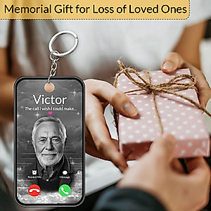 Cupike Personalized The Call I Wish I Could Take Keychain - Custom Photo Name Memorial Sympathy Keepsake Gift for Loss of Loved One (03-Ladder)