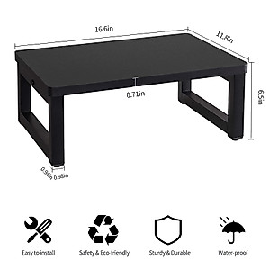 Snughome Wooden Step Stools for Adults Kids, Solid Portable Wooden Bedside Step Stool Adults Hold Up to 350 lb, One Step Foot Stool for Kitchen, Bedroom, Living Room, Bathroom - Self-Assembly(Black)