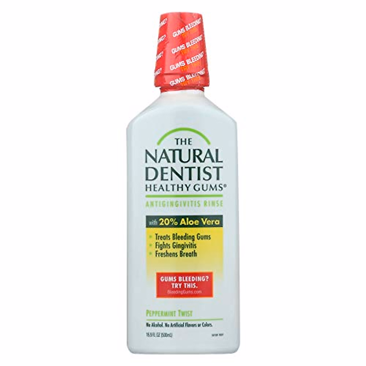 2 Pack of The Natural Dentist Healthy Gums Antigingivitis Mouthwash to Prevent and Treat Bleeding Gums and Fight the Gum Disease Gingivitis - Peppermint Twist flavor, 16.9 oz.