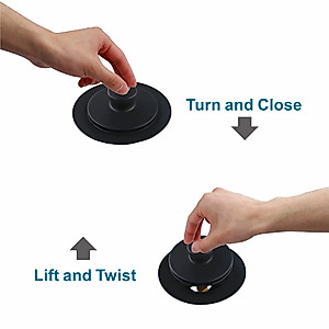 Matte Black Tub Drain and Overflow Kit with Single Hole Overflow Faceplate, Welsan Universal All Metal Lift & Turn Black Bathtub Drain Kit with Fine/Coarse Thread Conversion Twist Trim Kit Assembly