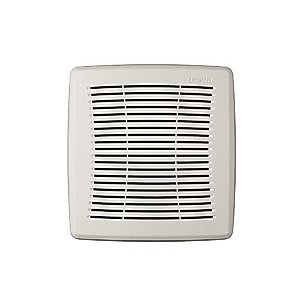 Broan-NuTone FGR101S Replacement Square Bathroom Ventilation Exhaust Fan Grille Cover, White