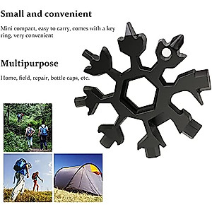 18-in-1 Stainless Steel Snowflake Keychain Multi-Tool Portable Keychain Screwdriver Bottle Opener Tool for Outdoor Camping Gift for Valentine's Day, Birthday, and Happy New Year (Multi 6 PACK)