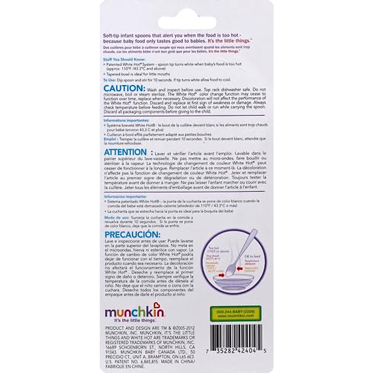 Munchkin White Hot Safety Spoons, 4 Pack