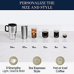 De'Longhi TrueBrew Drip Coffee Maker, Built in Grinder, Single Serve, 8 oz to 24 oz, Hot or Iced Coffee, Stainless, CAM51025MB