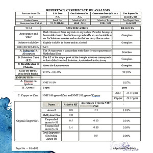 Methylene Blue, Powder 2 Grams Pharmaceutical Grade in Capsules- Makes 200 mL of 1% Aqueous Solution USP