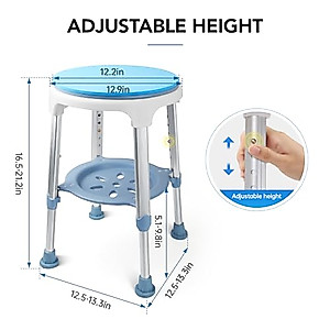 Shower Chair with Back 500lb, Boiarc Bariatric Shower Chair with Shower Head Holder, Anti-Slip Shower Bench for Inside Bathtub Stool for Seniors, Elderly, Disabled, Handicap (Small Shower Chair)
