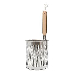 BANEBONE 37L/39qt 5 Holes Pasta Cooker Insert Set Stainless Steel Pasta Pot Insert Strainer Basket Cookware W/5* Insert Strainer Baskets for Home Kitchen Restaurant Commercial Cooking Tool