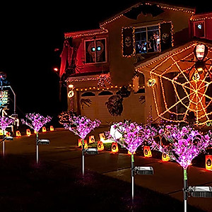 EEEkit Solar Garden Lights Outdoor Decorative, 2 Pack IP65 Waterproof Solar Phalaenopsis Flowers Stake Lights with 28 LED for Patio, Garden, Yard, Lawn, Pathway Driveway Pool Balcony Decoration