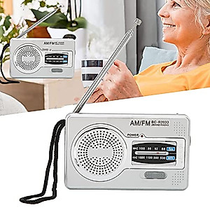GOWENIC Portable Radio, Mini Pocket AM FM Transistor Radio Battery Powered Weather Radio with Loudspeaker Headphone Jack for Home, Outdoor Travel, Entertainment, Emergency Use