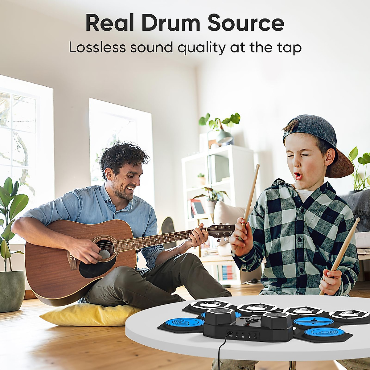 Electric Drum Set, 9 Drums Portable Practice Pad, Electronic Drum Kit with Built in Speakers, Drum Sticks, Headphone Out Jack, Christmas Birthday Gifts for Kids/Adults