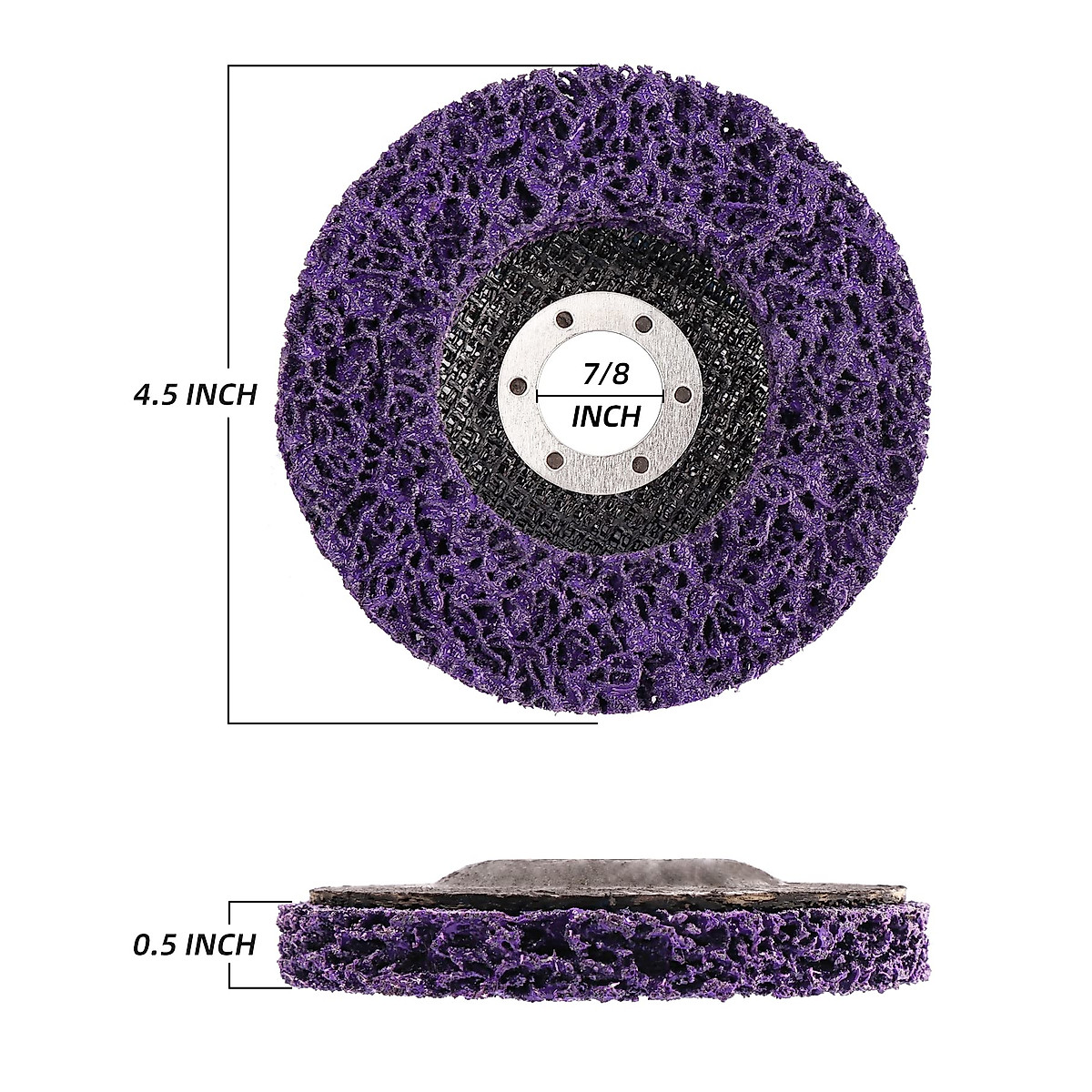 LUCKUT Strip Discs Grinding Disc 4.5'' x 7/8'' Stripping Wheel Clean and Remove Paint Coating Rust Welds Oxidation for Angle Grinder-5 Pack