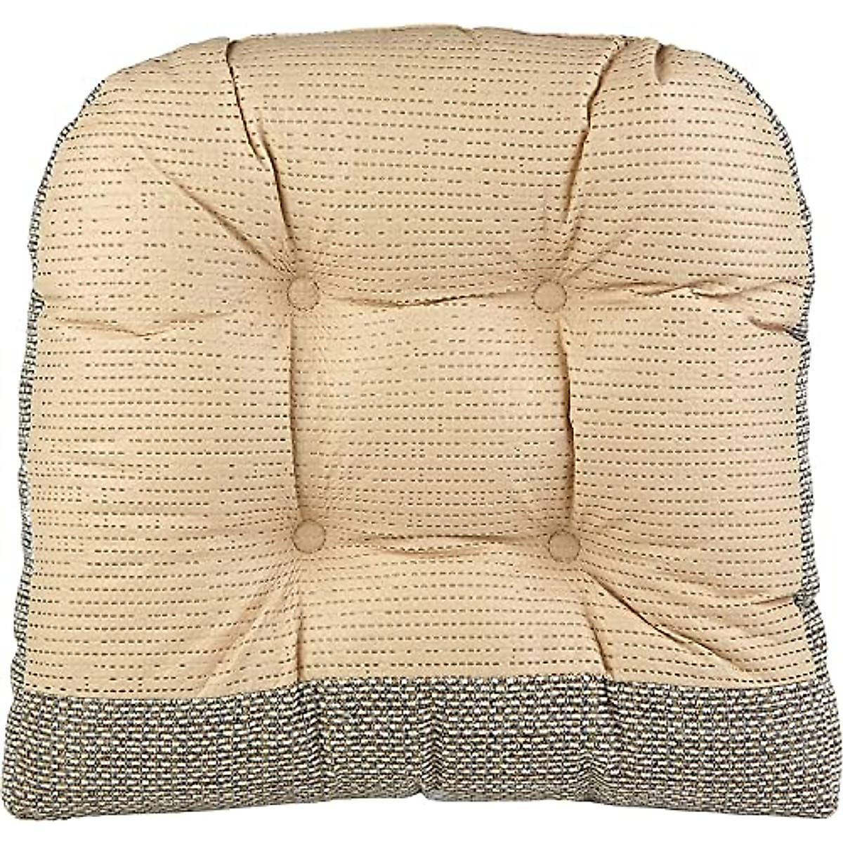 Klear Vu Tyson Gripper Universal Non-Slip Chair Cushions for Dining Room, Kitchen and Office Use, U-Shaped Skid-Proof Overstuffed Seat Pad, 15x15 Inches, 2 Count (Pack of 1), Natural