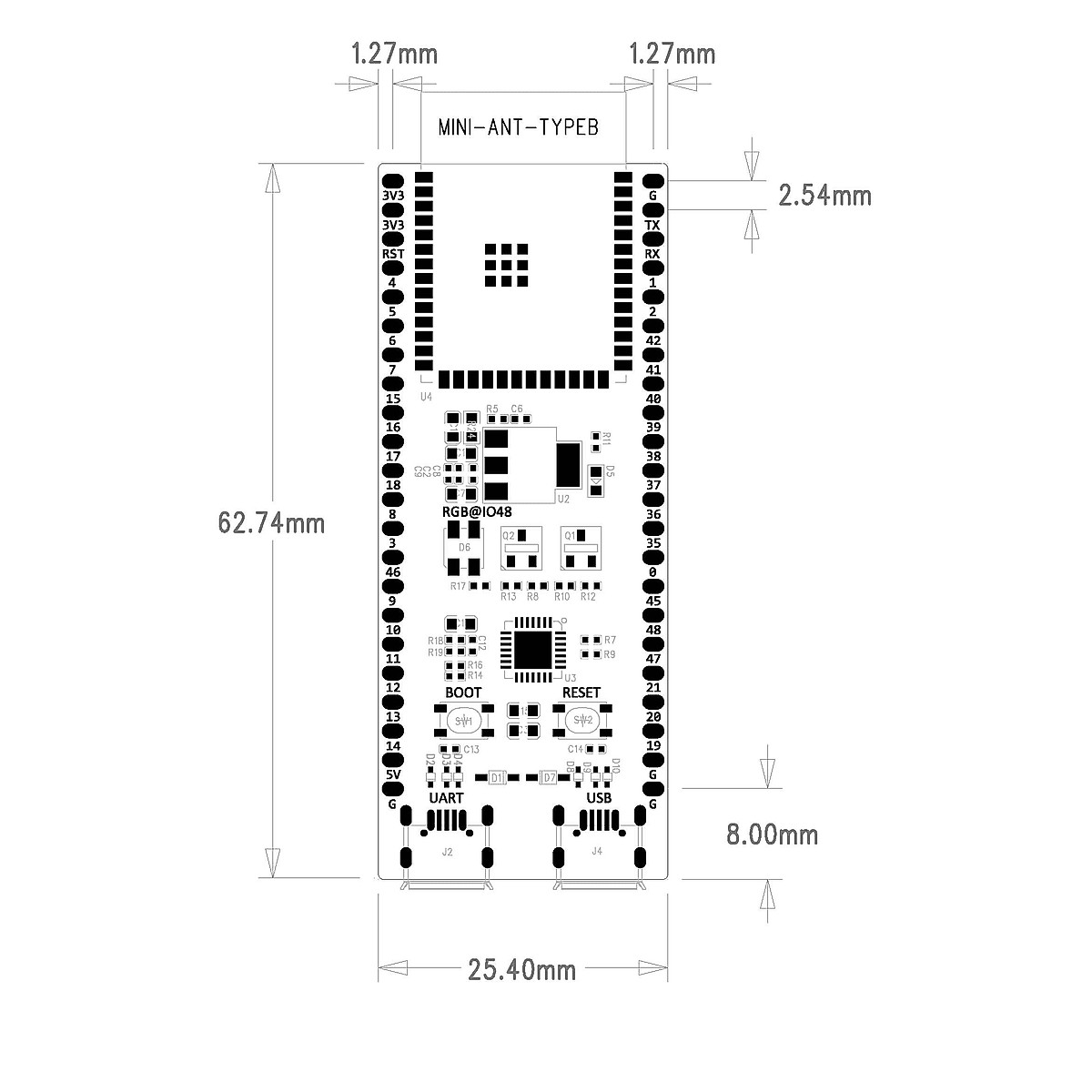 DIYmall ESP32-S3-DevKitC-1 N8R8 ESP32 S3 Development Board ESP32-S3-WROOM-1 Module Integrates Complete Wi-Fi+BT+BLE Functions,8MB Flash+8MB PSRAM